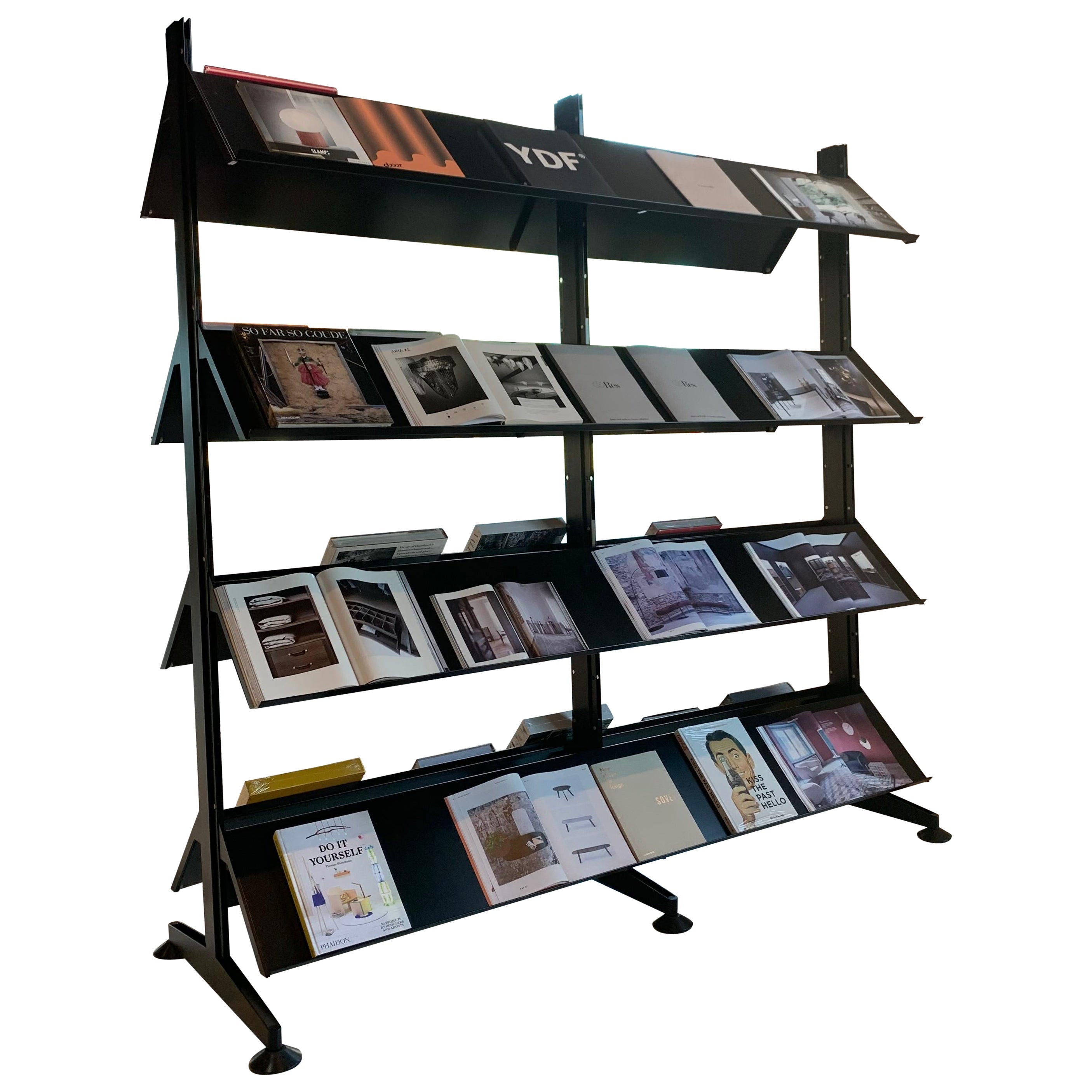 Elle System A in Black Metal Magazine Book Shelf | Collectioni