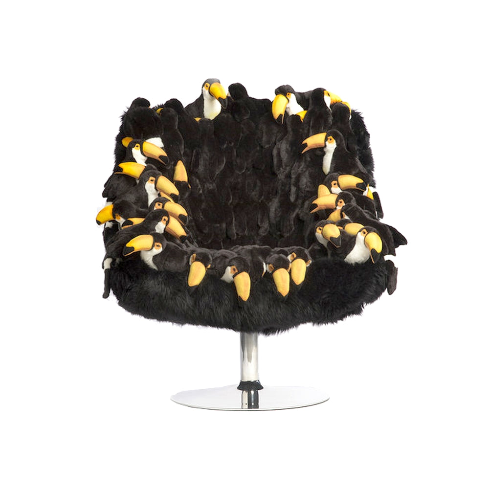 Toucan, Fluffy Lounge Swivel Chair – Collectioni